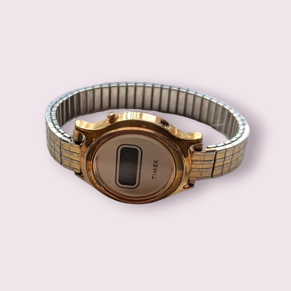 Timex | Accessories | Vintage Timex F Cell Gold Tone Digital Womens ...